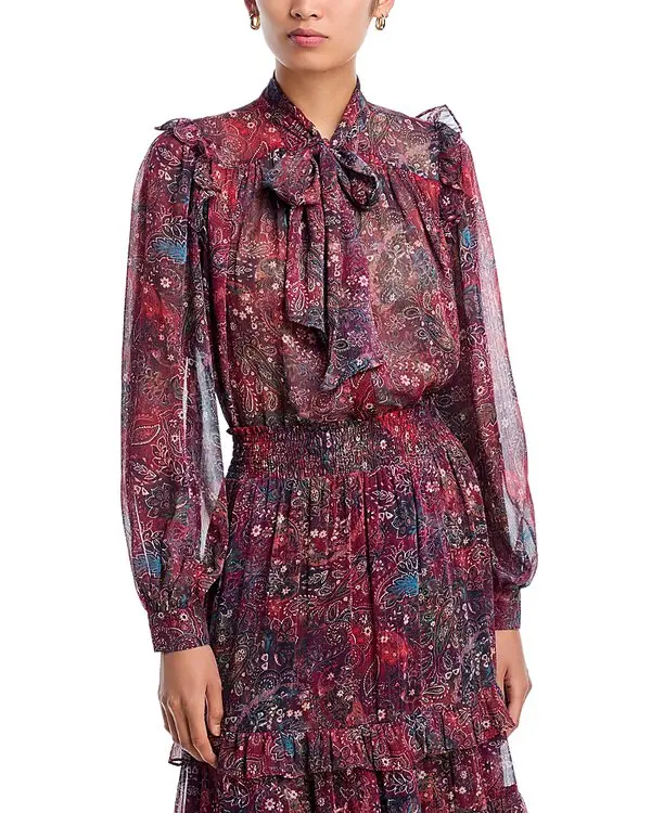 Aqua Paisley Boho Blouse