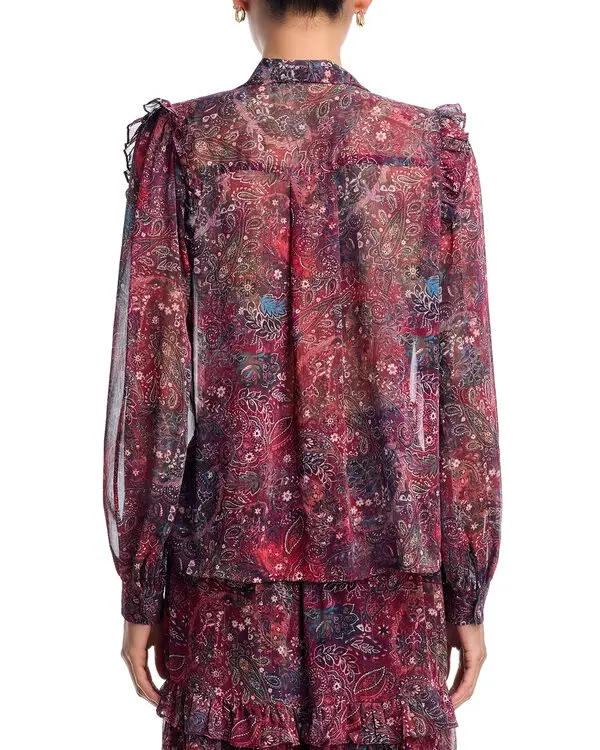 Aqua Paisley Boho Blouse