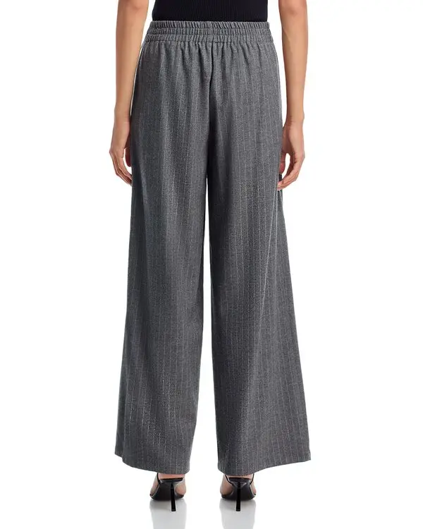 Aqua Wide-leg Pinstripe Pants