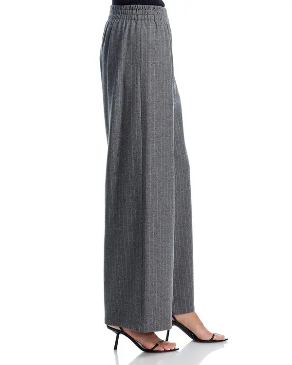Aqua Wide-leg Pinstripe Pants