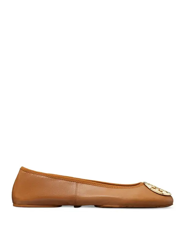 Tory Burch Reva Travel Ballerina Flats - Pecan Praline