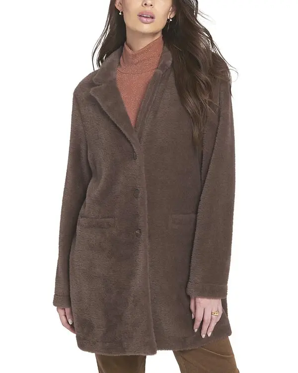 ELLE COLLECTION Fuzzy Knit Coat