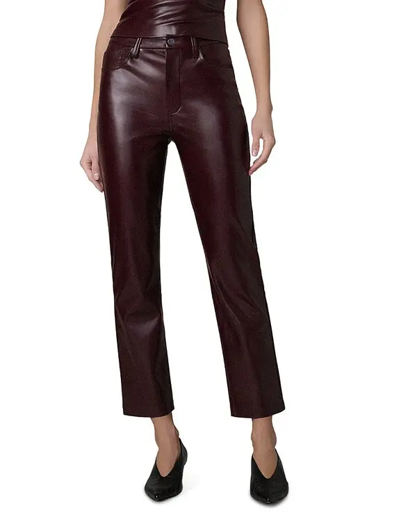 Joe's Jeans The Lyra Slim Faux Leather Jeans - Cabernet