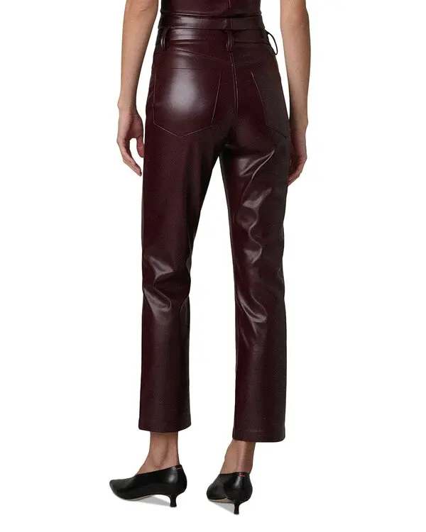 Joe's Jeans The Lyra Slim Faux Leather Jeans - Cabernet