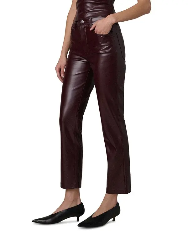 Joe's Jeans The Lyra Slim Faux Leather Jeans - Cabernet