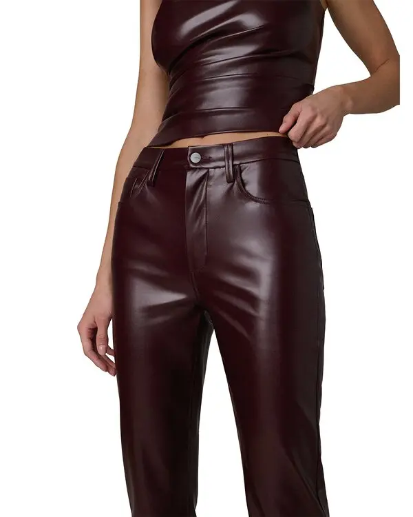 Joe's Jeans The Lyra Slim Faux Leather Jeans - Cabernet