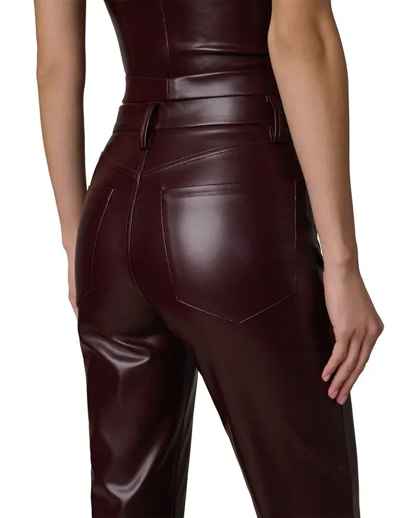 Joe's Jeans The Lyra Slim Faux Leather Jeans - Cabernet