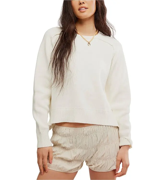 Free People Spring Street Pullover Sweater - Optic White