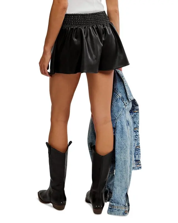 Free People Faux Leather Skort - Black