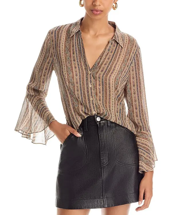 Paige Jasmeet Silk Blouse - Brown Multi