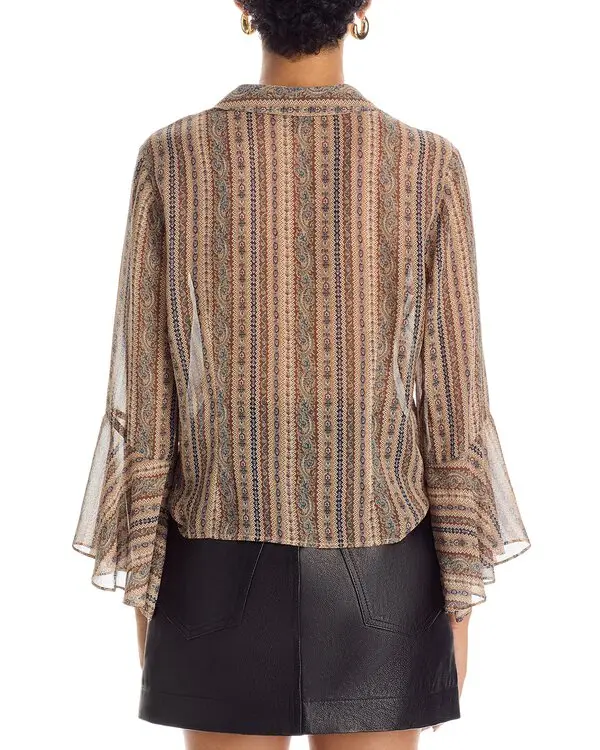 Paige Jasmeet Silk Blouse - Brown Multi