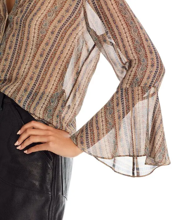 Paige Jasmeet Silk Blouse - Brown Multi