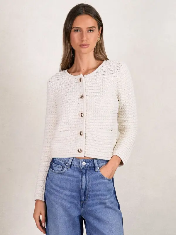 Paige Textured-knit Cardigan