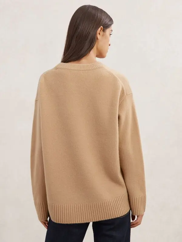 REISS Ella Wool-cashmere Crew-neck Jumper - Camel