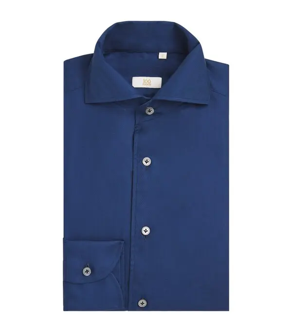 100HANDS Cotton Herringbone Shirt - Navy