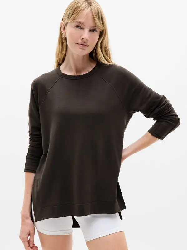 Athleta Coaster Luxe Recover Sweatshirt - Truffle