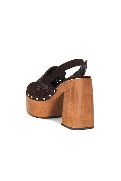 JIMMY CHOO Alida 135 Clog Suede With Embroidered Detail
