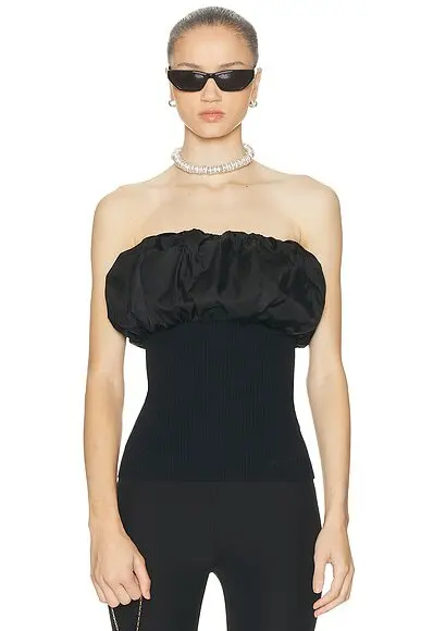 GANNI Strapless Top With Ruched Bust