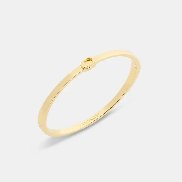 COACH Thin Signature Hinged Bangle Bracelet