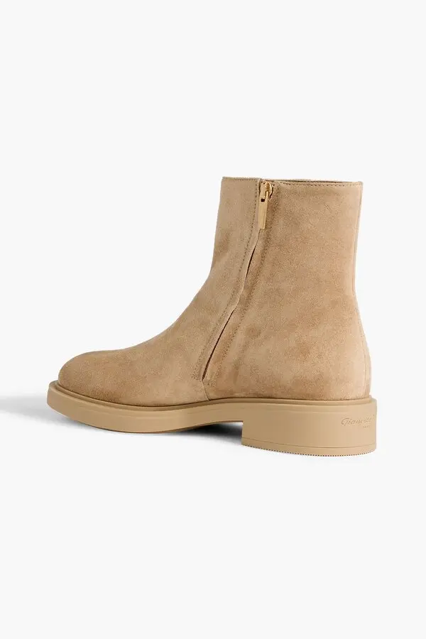GIANVITO ROSSI Lexington Suede Ankle Boots - Sand