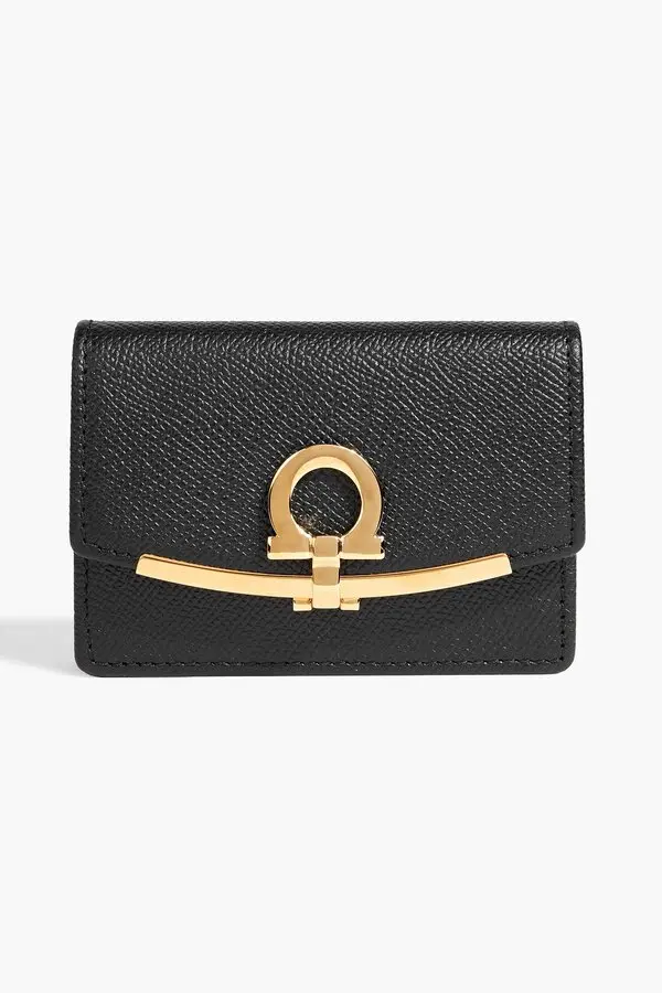 FERRAGAMO Gancini Pebbledleather Key Wallet - Black