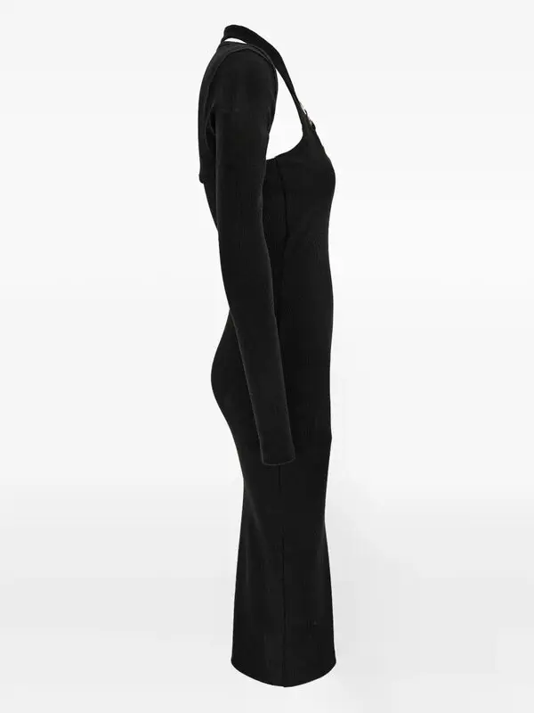 Versace Cross-neck Ribbed Dress