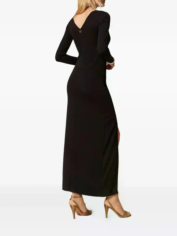 TWINSET Gathered Side-slit Maxi Dress