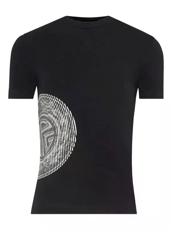Jean Paul Gaultier Linear-print Short-sleeved T-shirt - Black