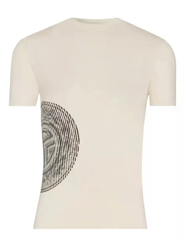 JEAN PAUL GAULTIER Fingerprint-print T-shirt - Neutrals