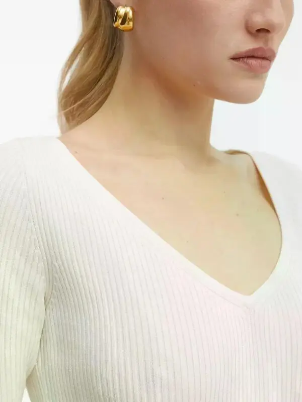 BOSS Ribbed V-neck Top