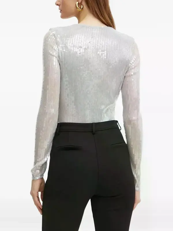 Bardot Sequin-embellished Tie-front Top