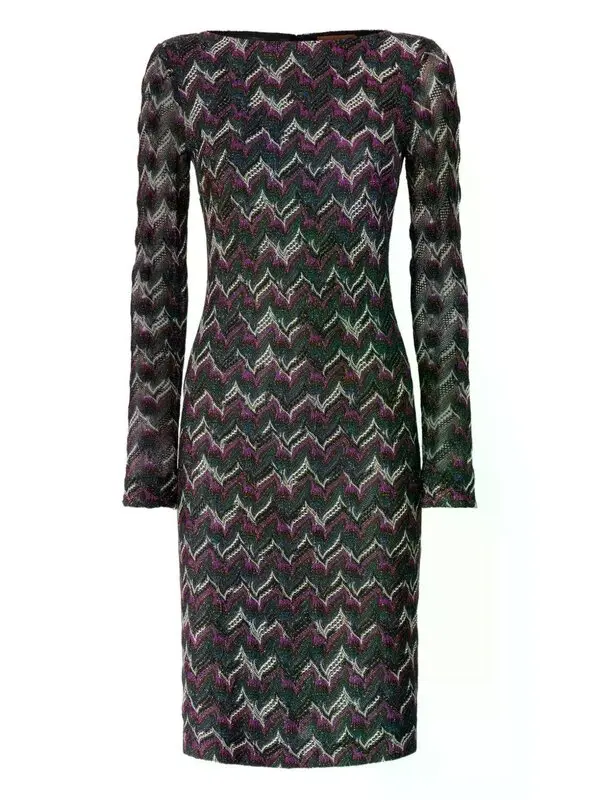 Missoni Zigzag-pattern Long-sleeve Mini Dress