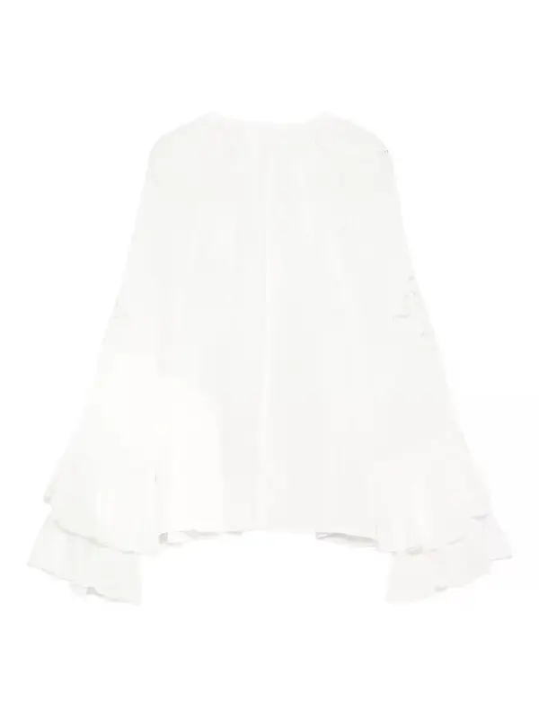 Ba&sh Eyelet-embroidered Ruffle Blouse - Neutrals