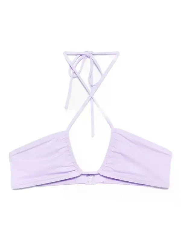 MC2 SAINT BARTH Cross-straps Halterneck Bikini Top - Purple