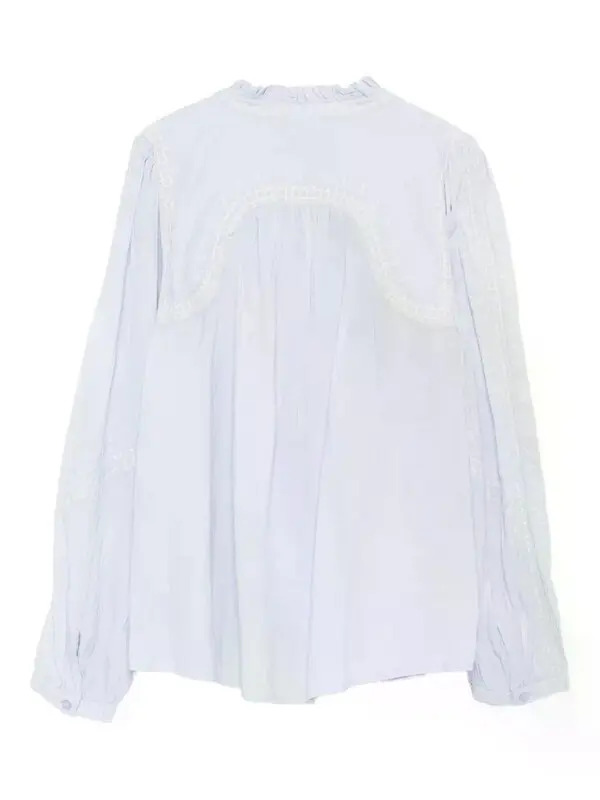 Ba&sh Jaky Embroidered Ruffled Blouse - Blue
