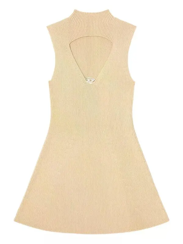 DIESEL® Keyhole-neck Ribbed A-line Dress - Neutrals
