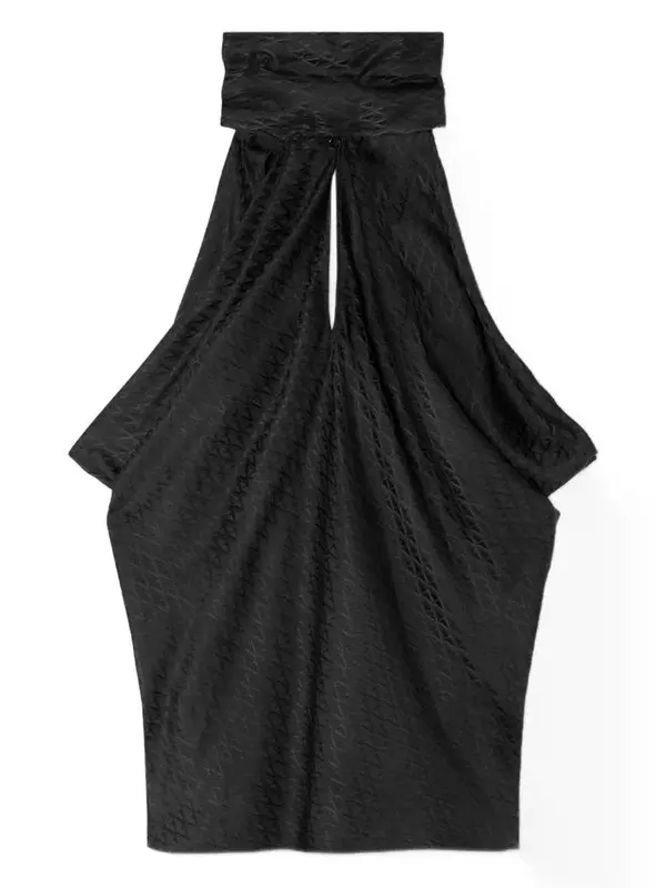 Versace Textured Top With Neck-tie Detail