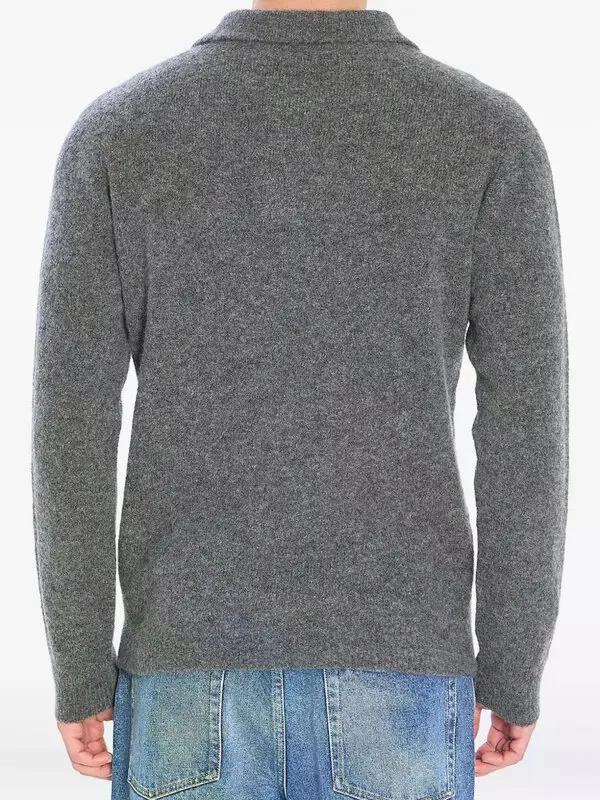 ROBERTO COLLINA Cashmere Blend Polo Shirt - Grey