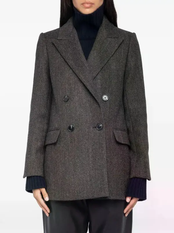 Zadig&Voltaire Herringbone Double-breasted Coat