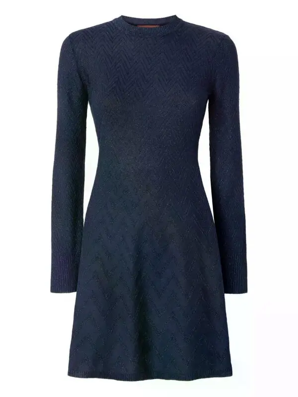 Missoni Zigzag-pattern Mini Dress - Blue