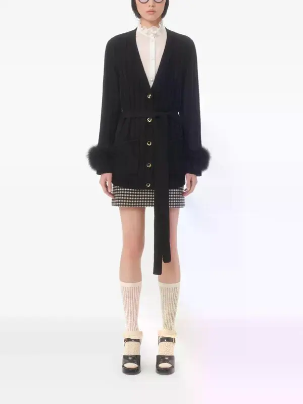 Valentino Garavani Feather-cuff Ribbed Jacket