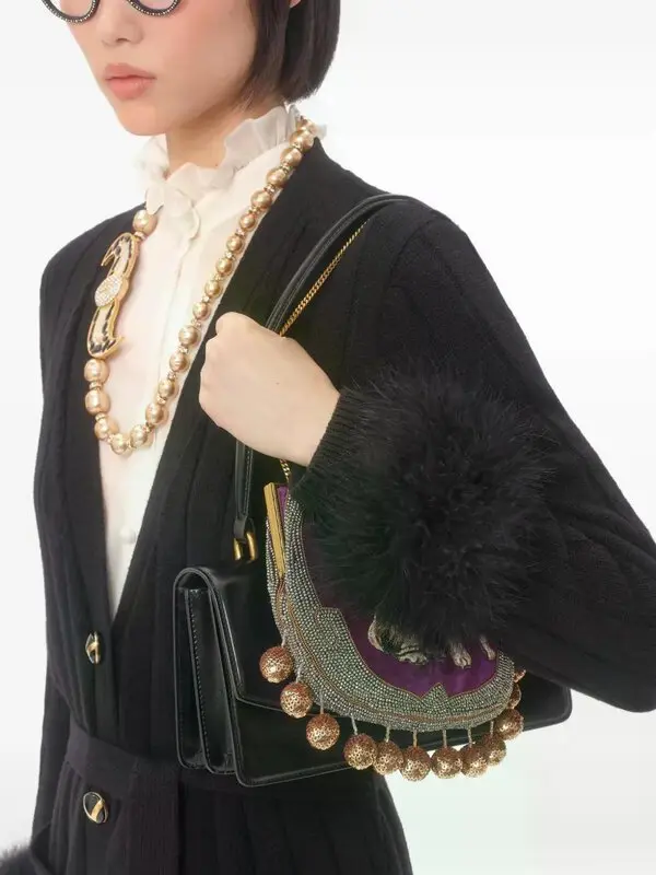 Valentino Garavani Feather-cuff Ribbed Jacket