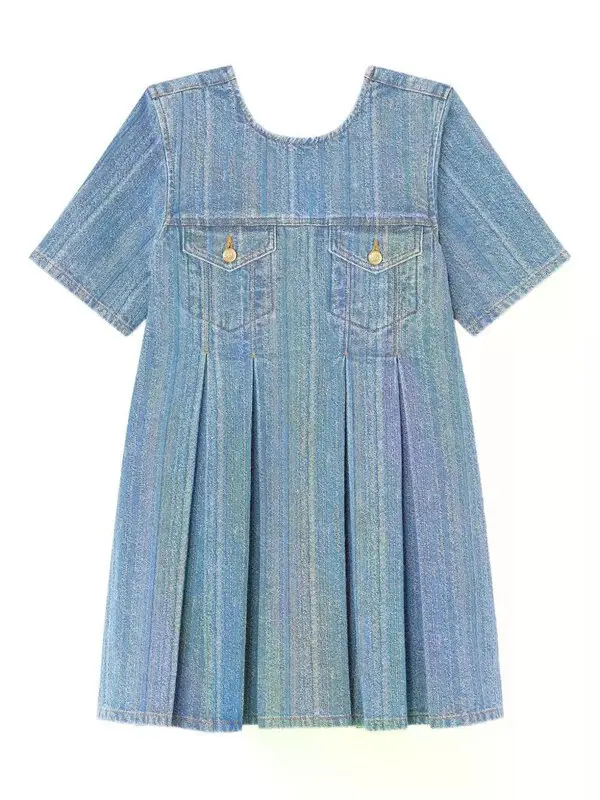 GANNI Pleated Denim Mini Dress
