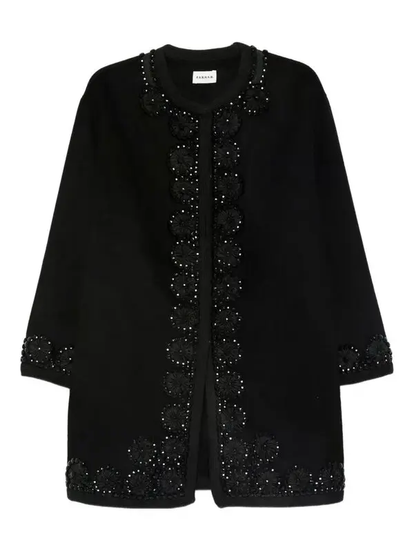 P.a.r.o.s.h Embellished Floral Wool Coat