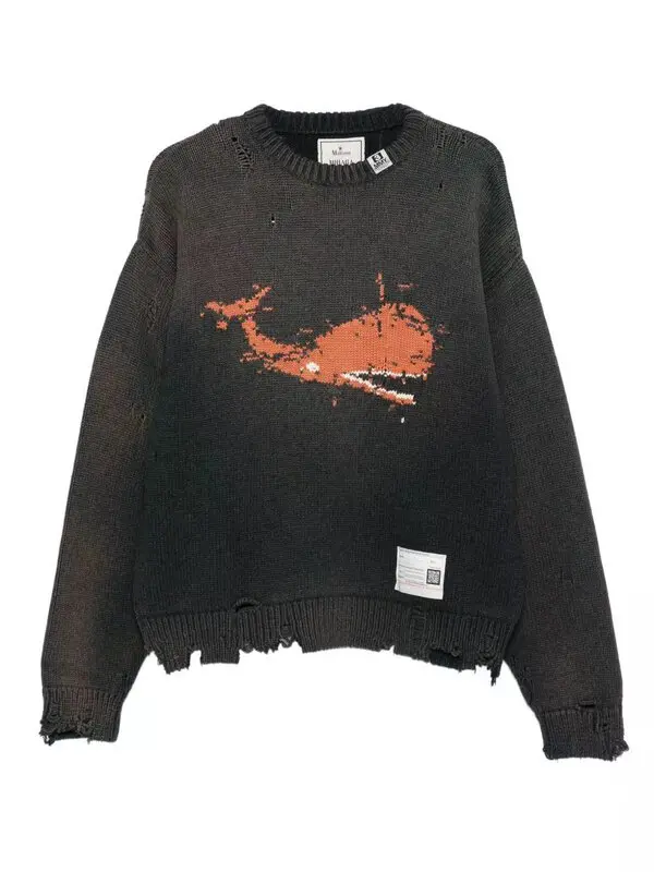 Mihara Yasuhiro Whale Intarsia-knit Sweater