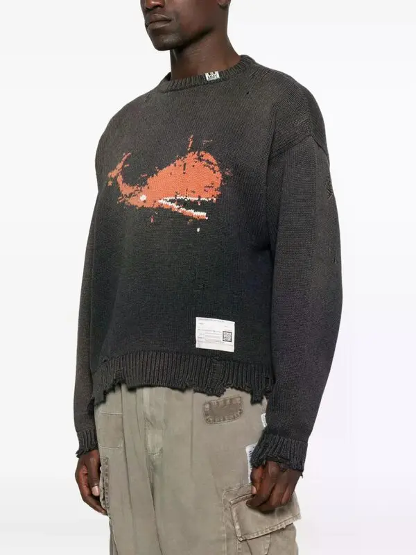 Mihara Yasuhiro Whale Intarsia-knit Sweater