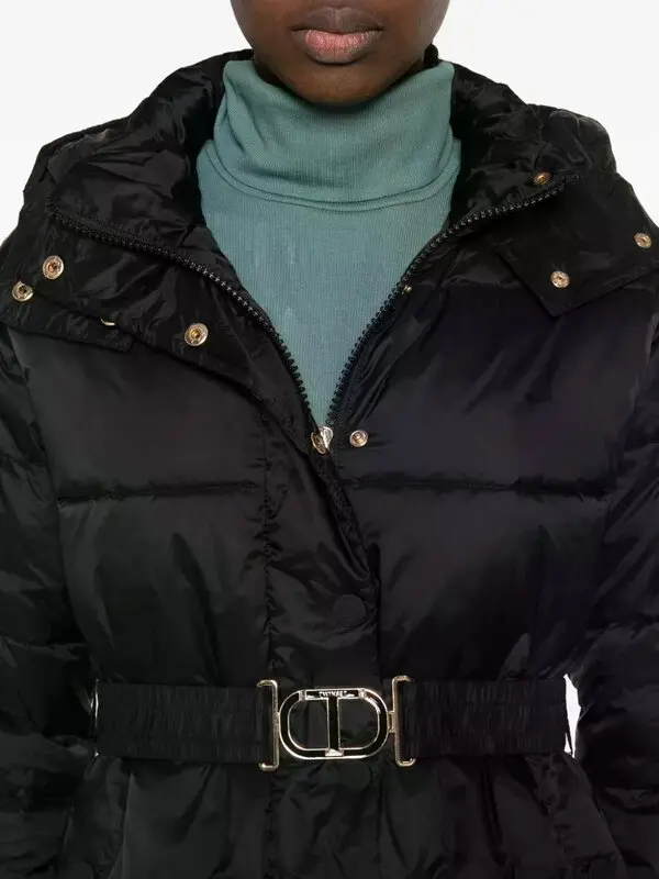 TWINSET Hooded Belted Puffer Jacket