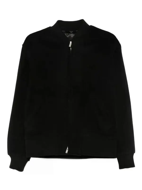 LARDINI Zip-front Bomber Jacket - Black
