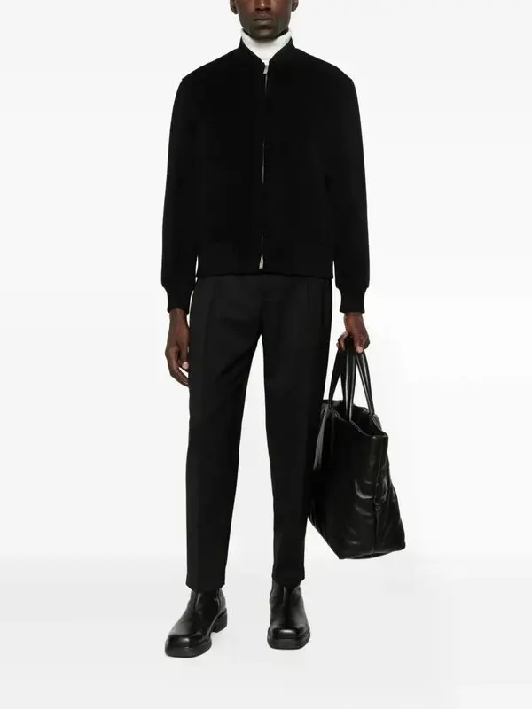 LARDINI Zip-front Bomber Jacket - Black
