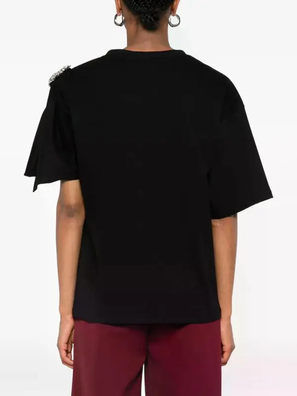 AREA Embellished Puff-sleeve Top